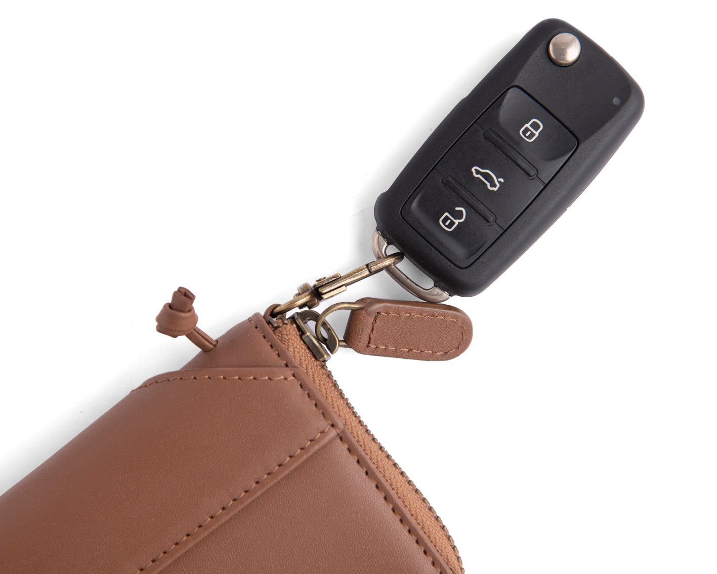 Compact Zipper Wallet Tan The Leather Chef