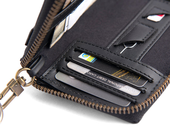 Compact Zipper Wallet - BLACK – The Leather Chef