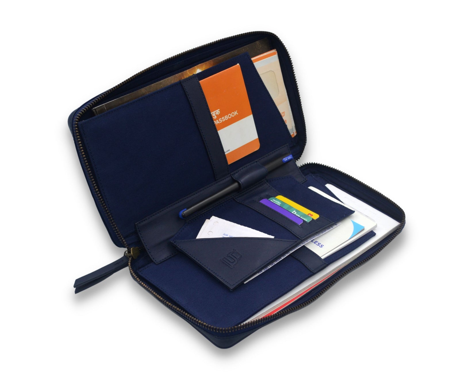 Bank Organiser - Blue (Full Leather) – The Leather Chef