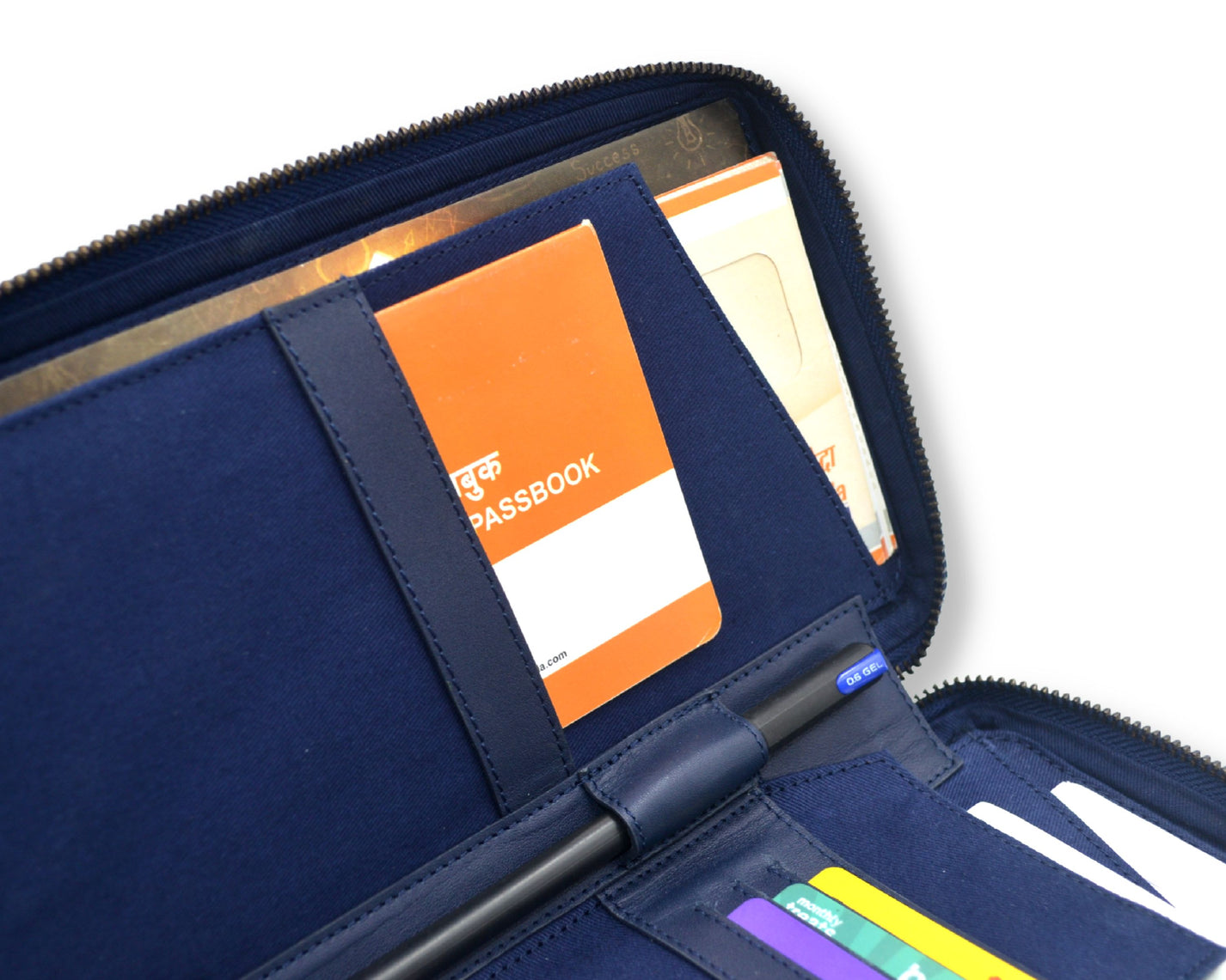 Bank Organiser - Blue (Full Leather) – The Leather Chef