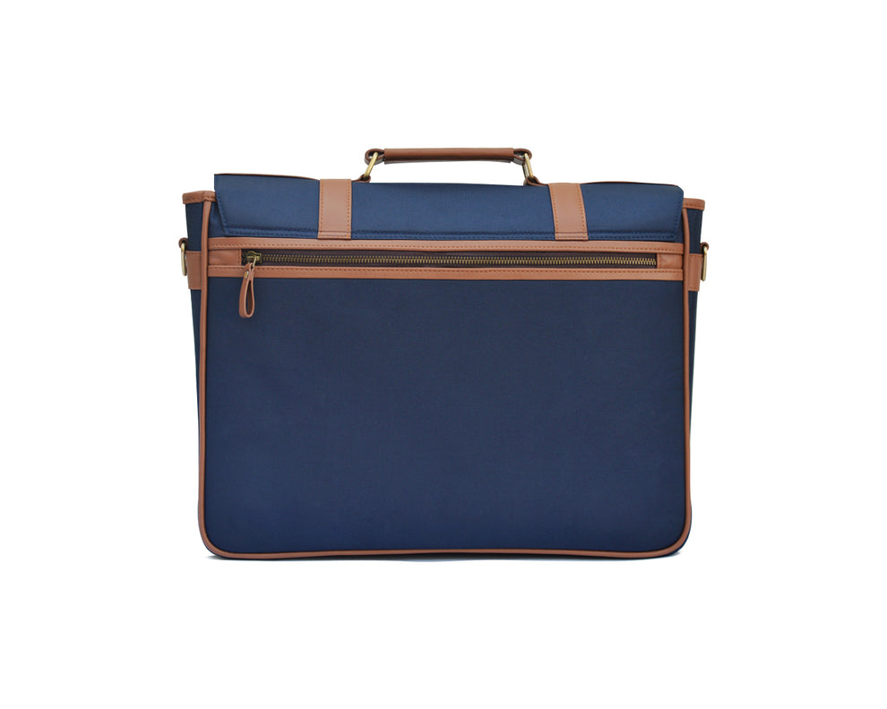 Retro Laptop Bag - Blue – The Leather Chef